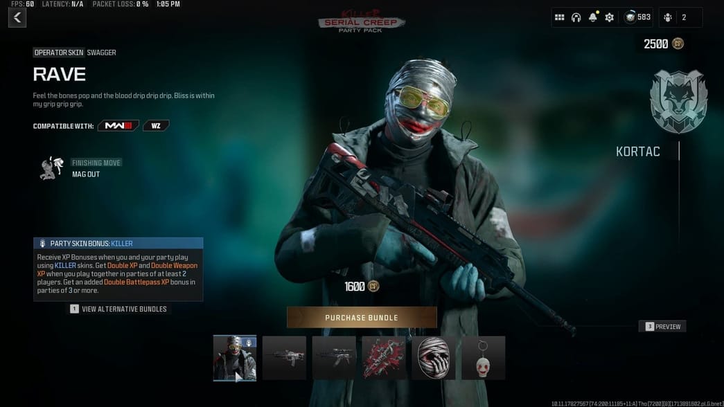 New Call of Duty party skin receives backlash for serial killer resemblance