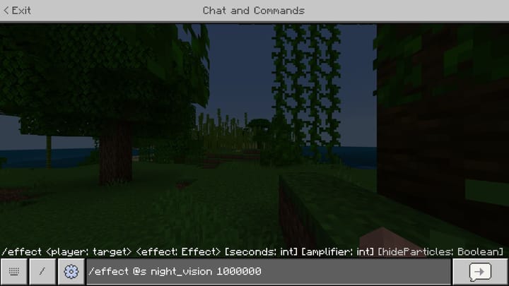 How to use infinite Night Vision command in Minecraft