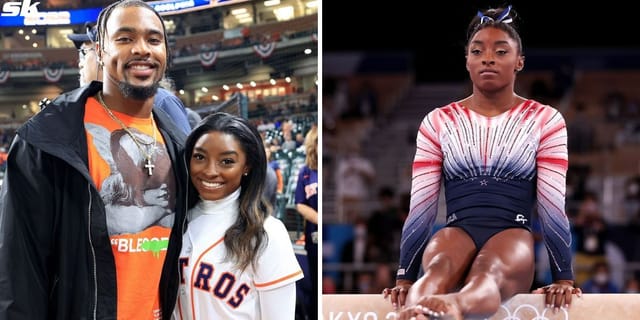 Simone Biles' husband Jonathan Owens reacts to gymnast's collaboration ...