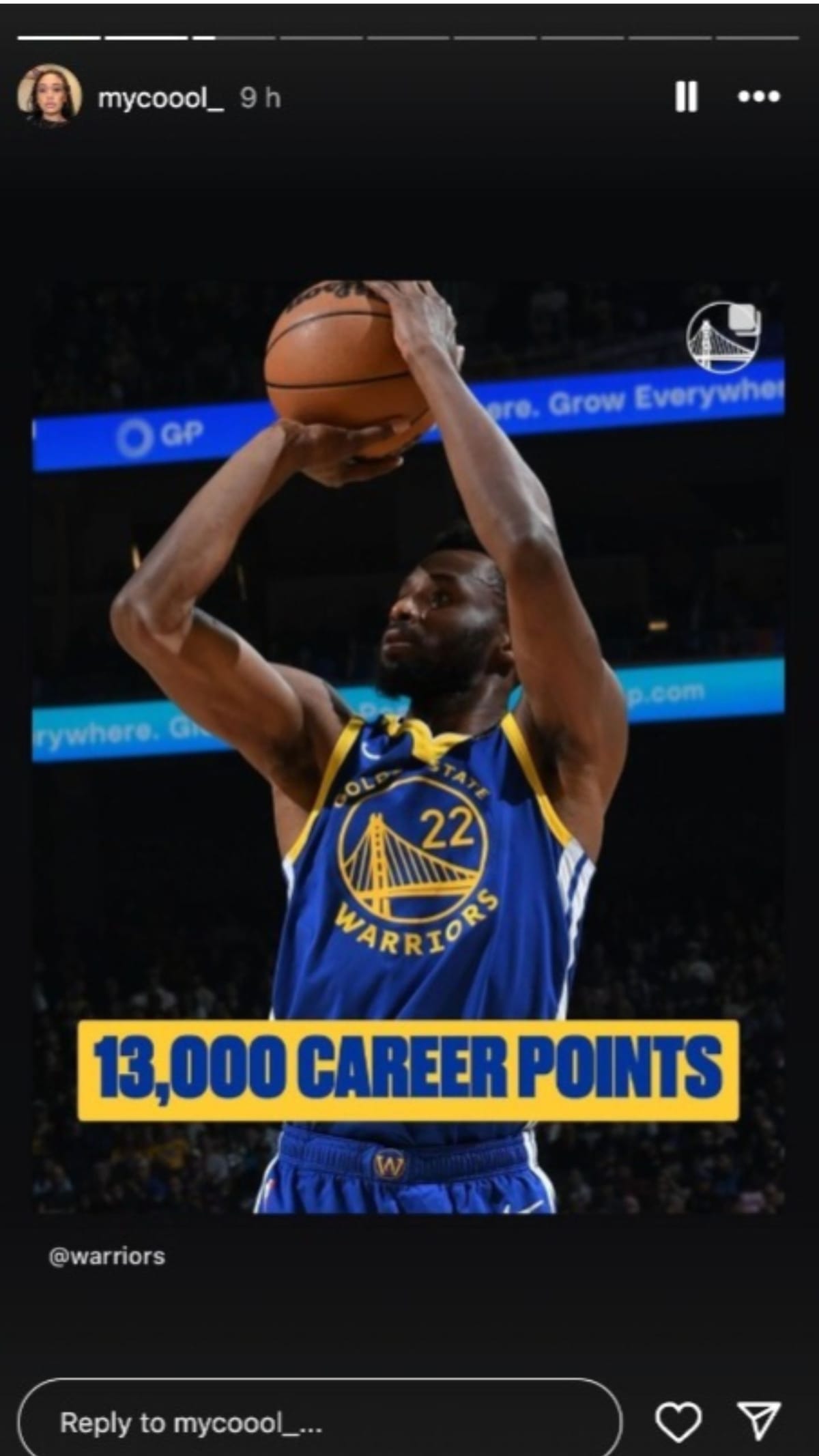 "Did that": Andrew Wiggins' girlfriend Mychal Johnson shouts out Warriors forward's 13k points ...