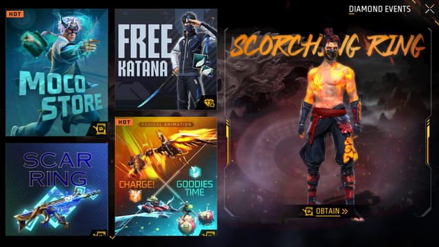 Free Fire Scorching Ring event: Scorching Seal Bundle, Flaming ...