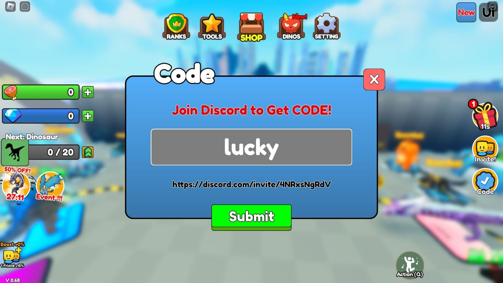 Dinosaur Ride Simulator Codes