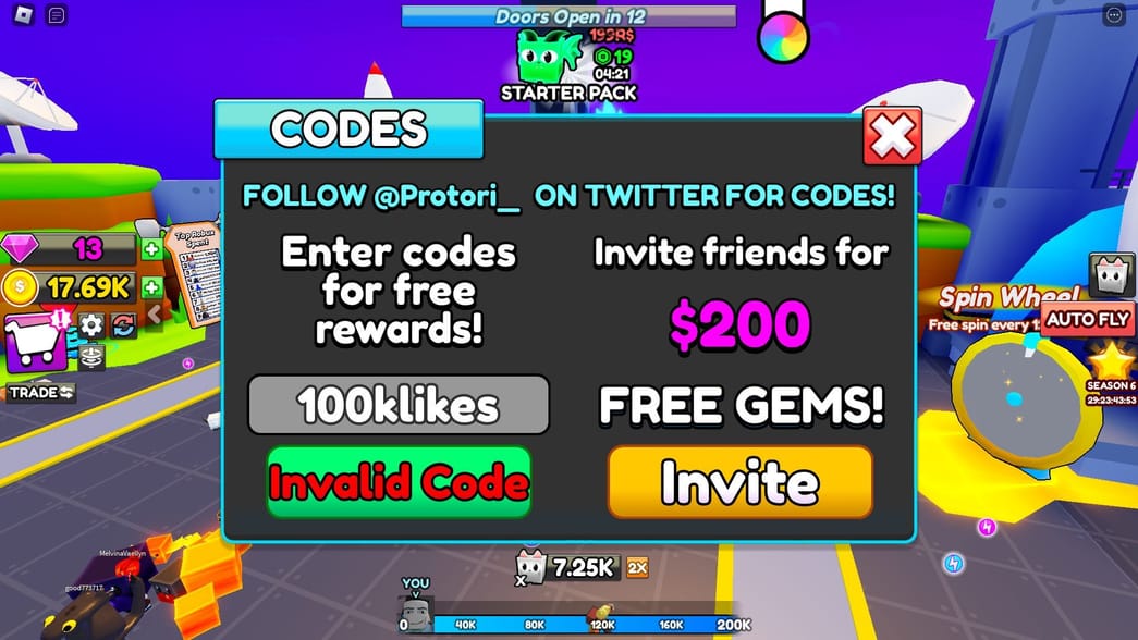 Ride a Cart Simulator codes