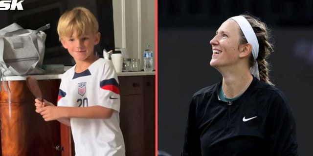WATCH: Victoria Azarenka's son Leo leaves her in splits with his ...
