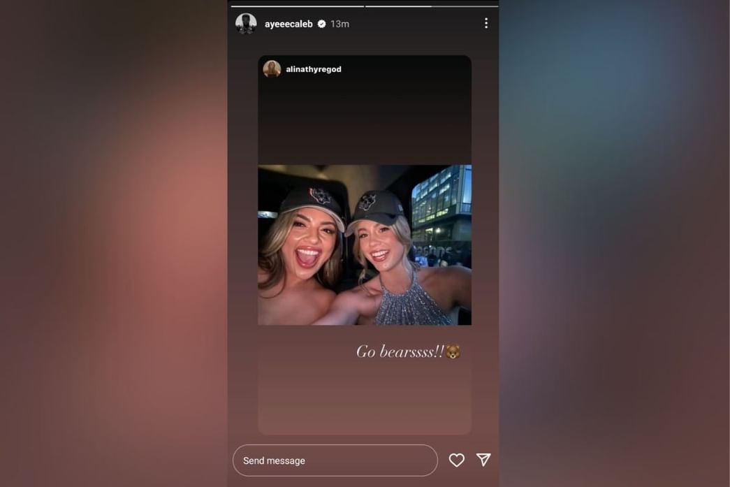 Caleb Williams' girlfriend Alina Thyregod reacts to Bears drafting QB ...