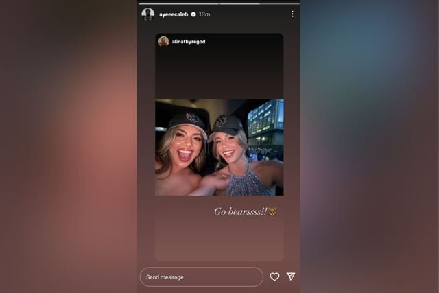 Caleb Williams' girlfriend Alina Thyregod reacts to Bears drafting QB ...