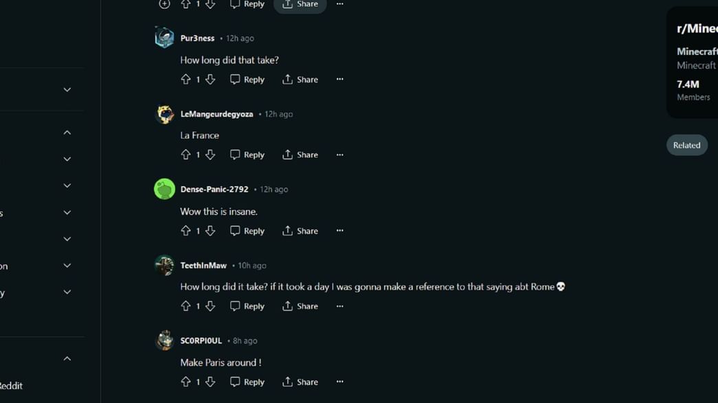 Minecraft player builds Eiffel Tower using mud bricks