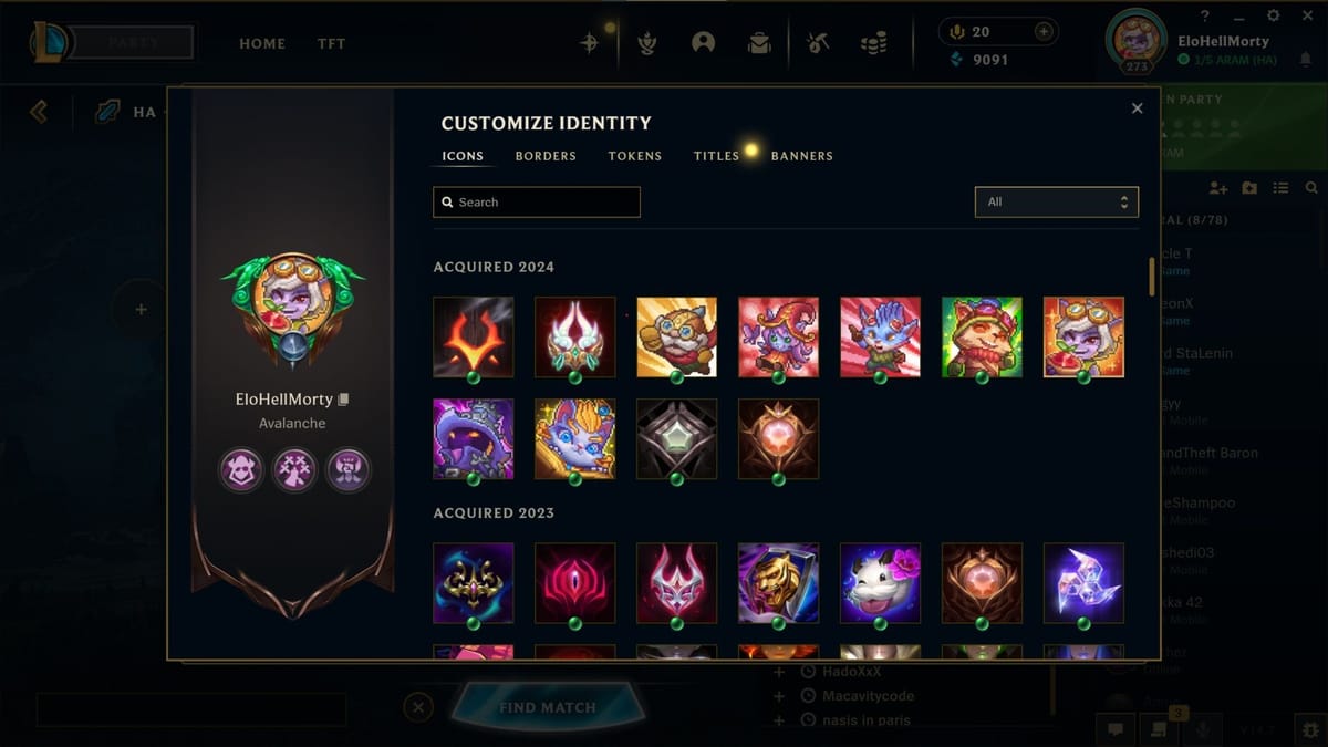 Can you change or remove Challenge Tokens from your League of Legends ...