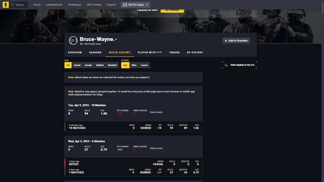 Rainbow Six Siege: Rainbow Six Siege stats tracker: How to use third ...