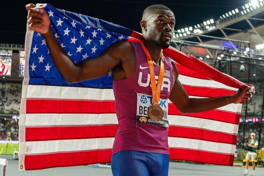 Who is Rai Benjamin's coach?|Joanna Hayes