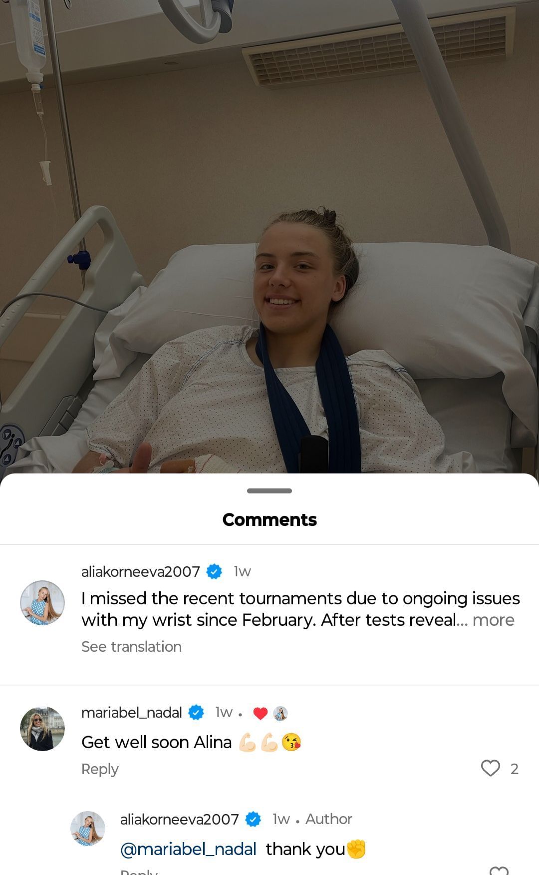 Rafael Nadal pays visit to rising tennis star Alina Korneeva in heart ...