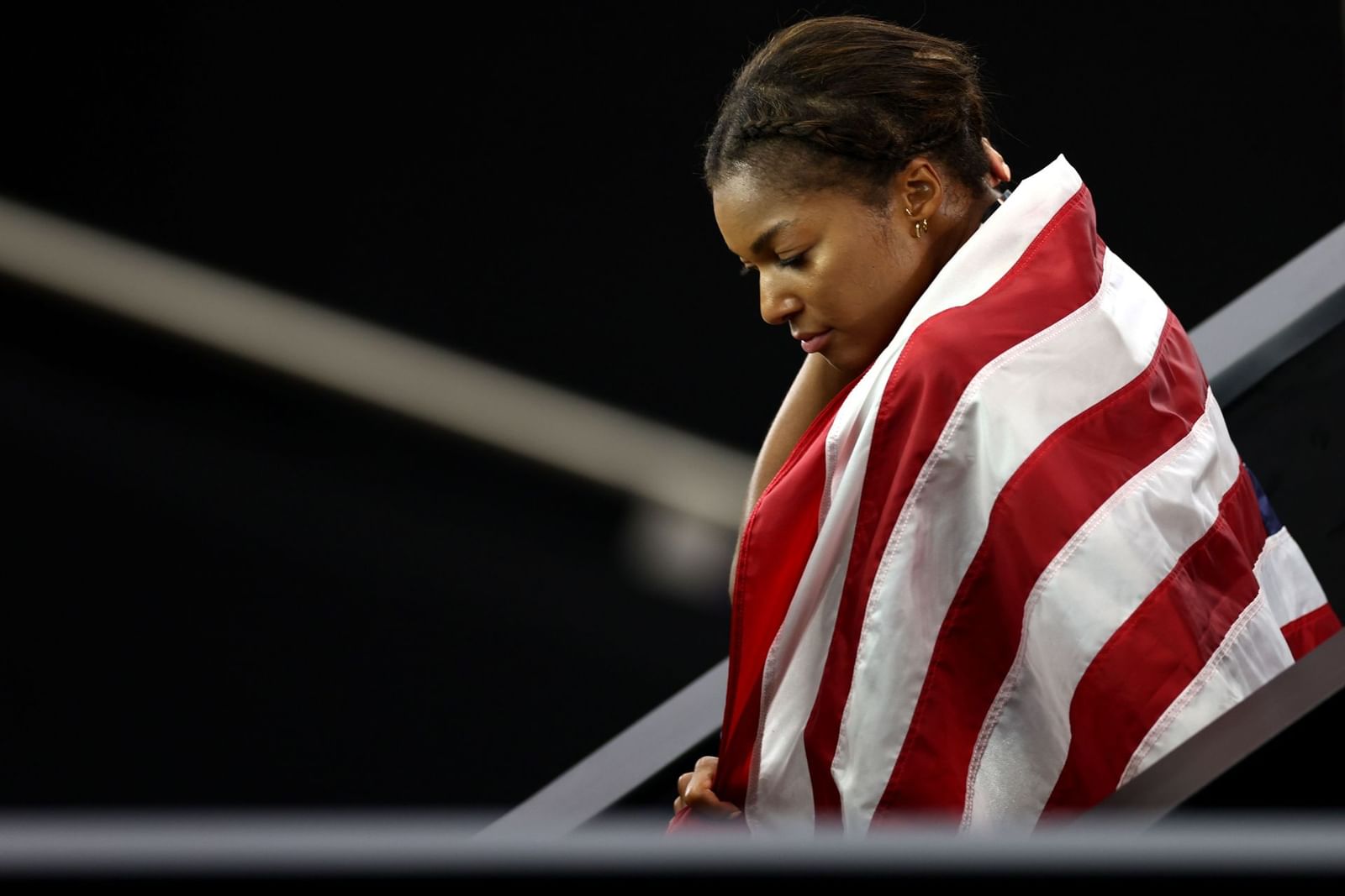 Gabby Thomas reacts to Simone Biles Powerade collaboration video