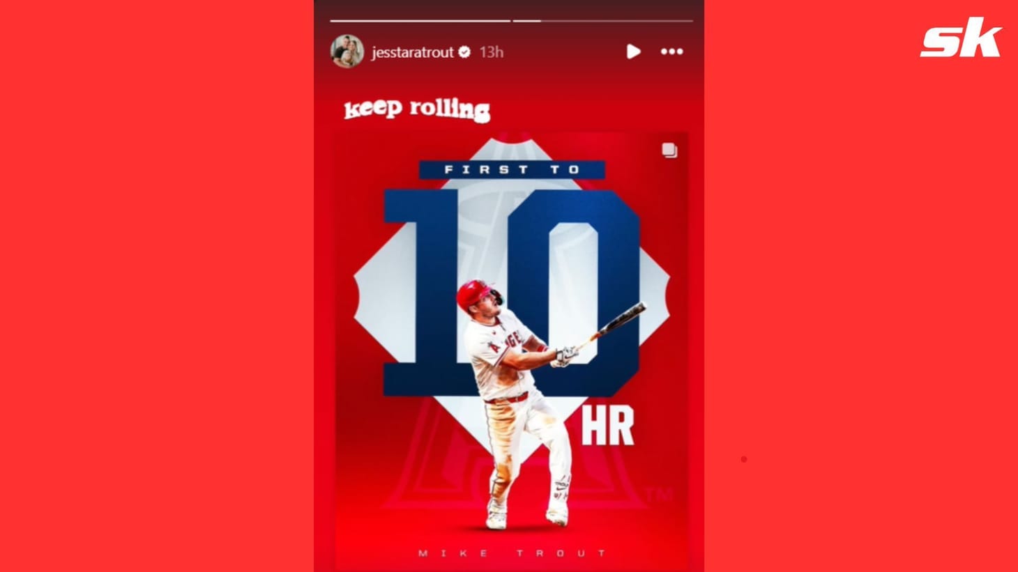 "Keep rolling" - Mike Trout's wife Jessica celebrates as Angels ...
