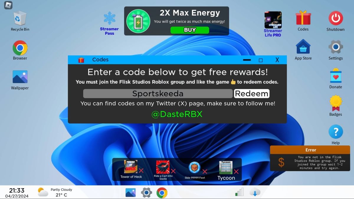 Streamer Life Codes