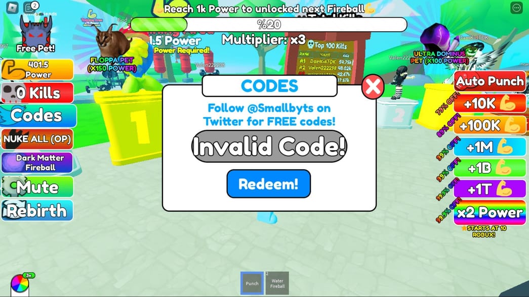 Fireball Punching Simulator Codes (2024)