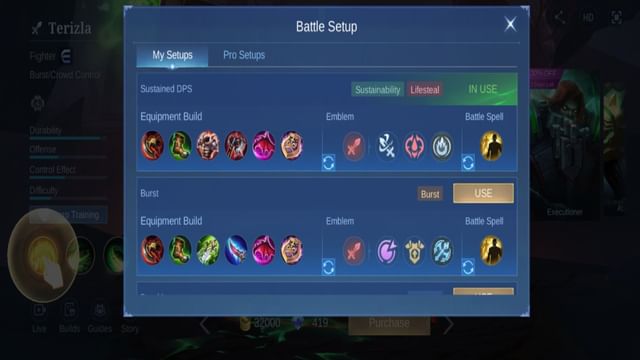 Best Terizla build in Mobile Legends Bang Bang: Emblems, skill ...