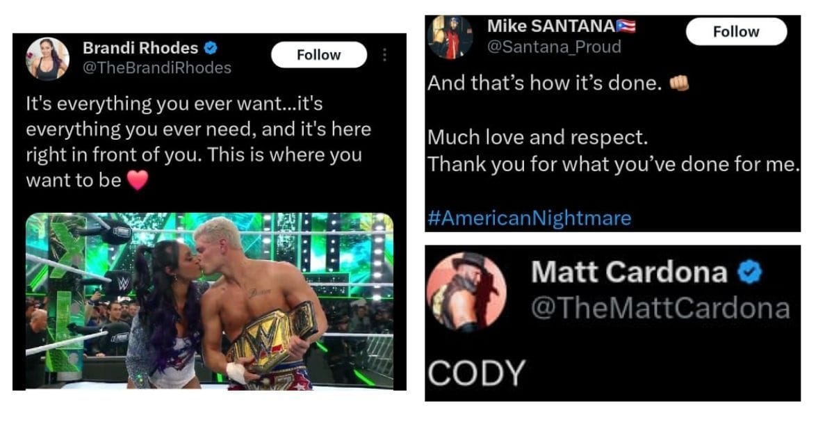 Dustin Rhodes, CJ Perry, and more react as Cody Rhodes finally finishes ...