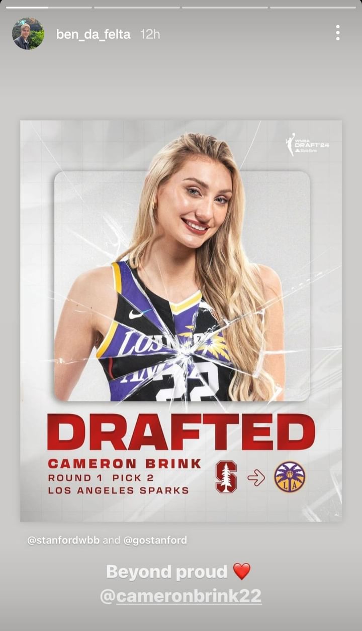 Cameron Brink’s boyfriend Ben Felter beams with pride as she goes No. 2 ...