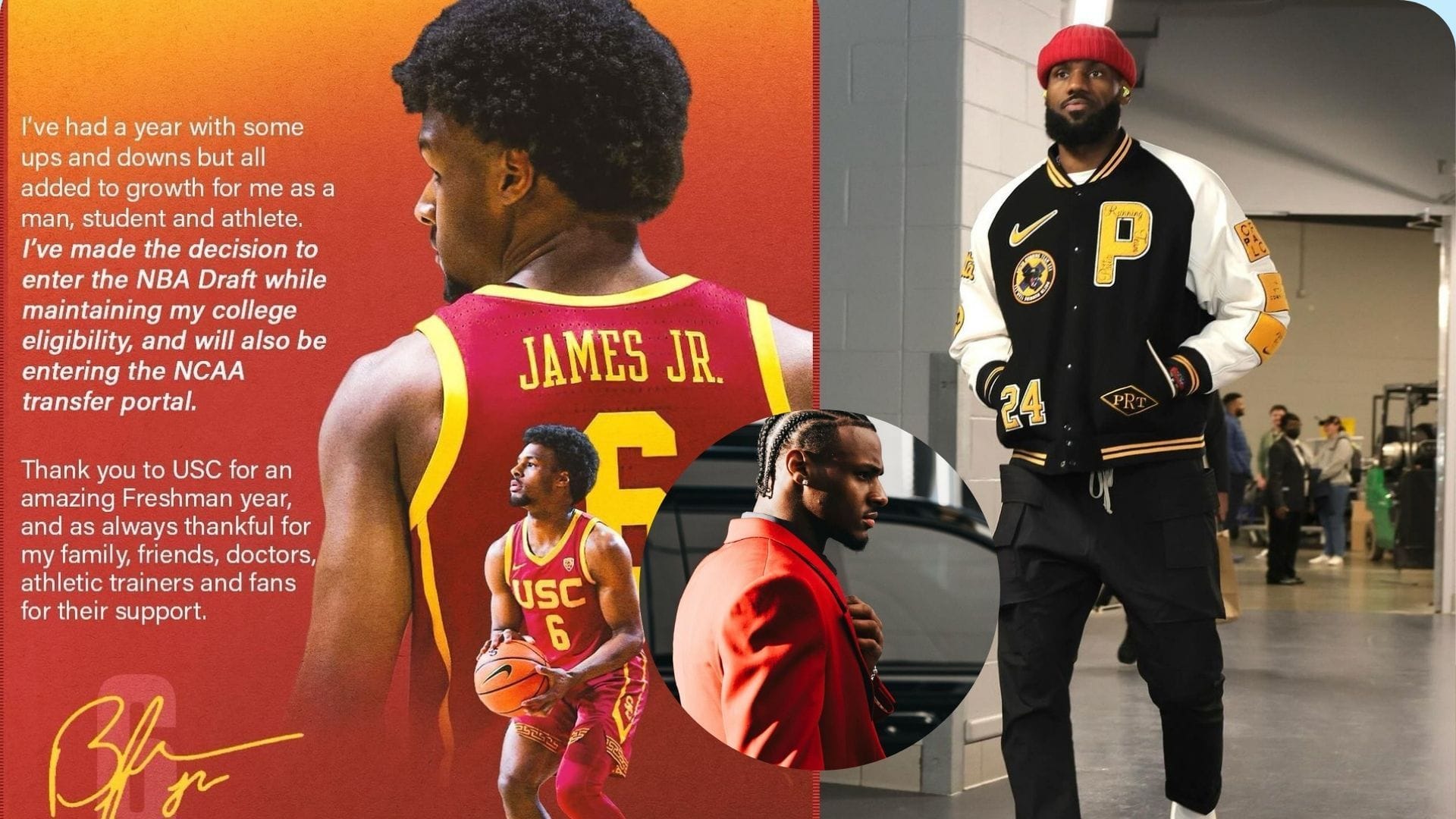 "Thank you USC": $4.9 NIL-valued Bronny James drops massive NBA Draft ...