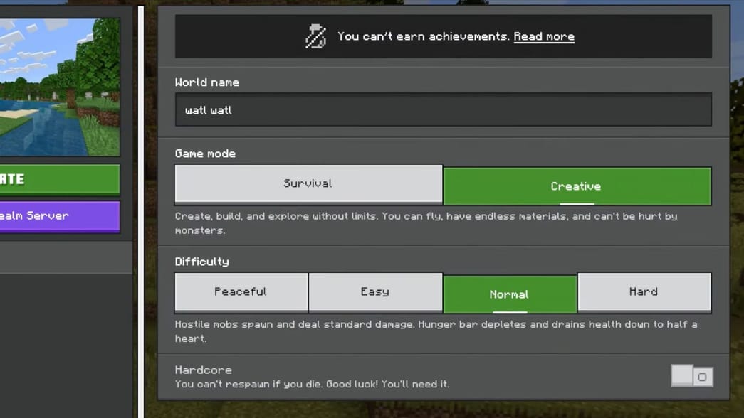 How to play Hardcore in Minecraft Bedrock