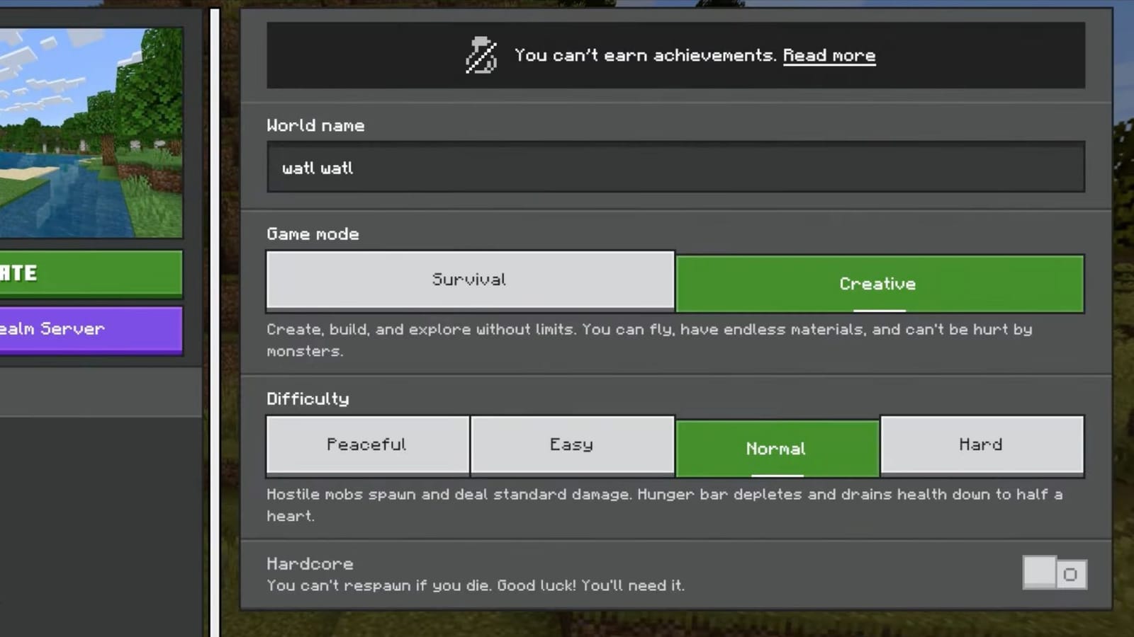 How to play Hardcore in Minecraft Bedrock