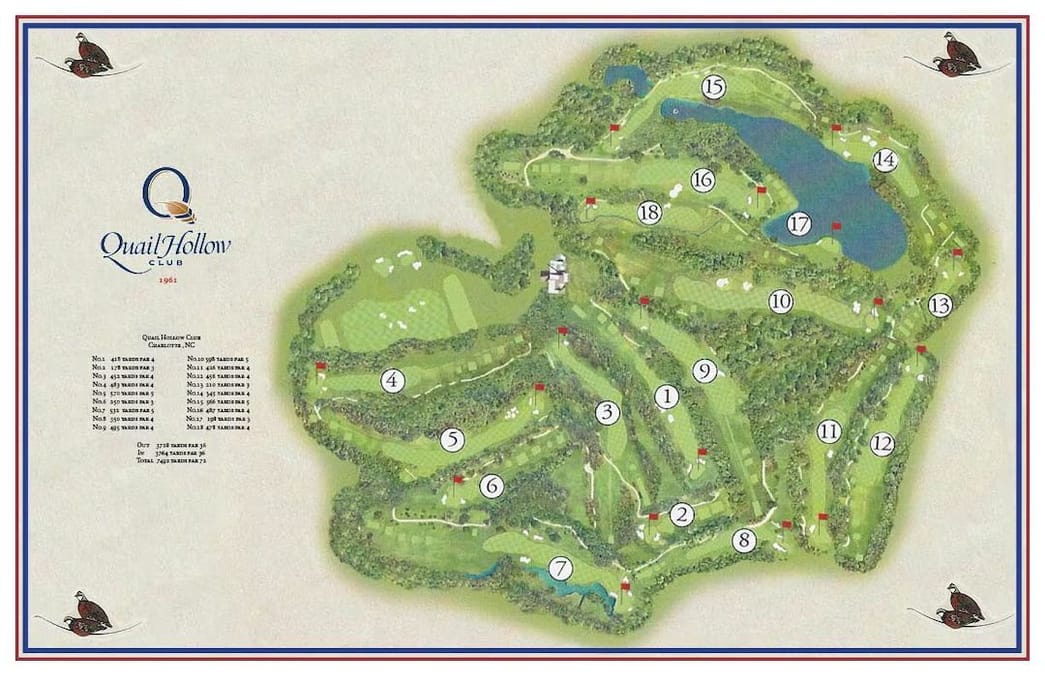 Discover Quail Hollow Course Map and course statistics and more