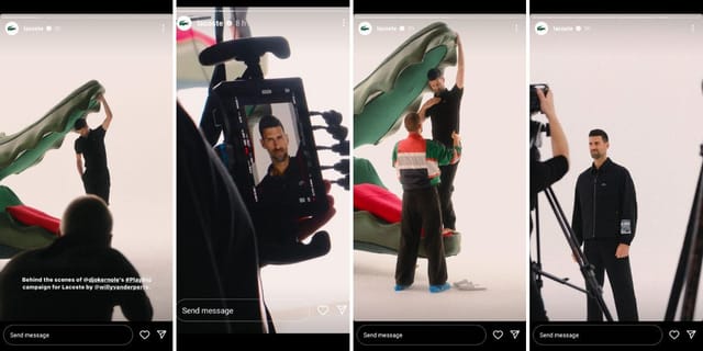 In Pictures: Novak Djokovic poses inside the jaws of Lacoste's 'iconic ...