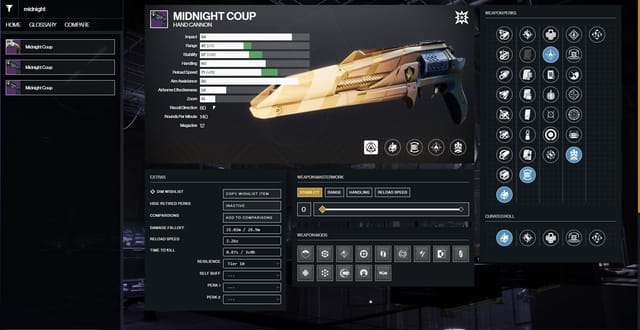 Midnight Coup god roll guide for Destiny 2 PvP and PvE