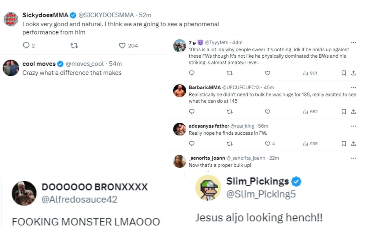 UFC 300: "Jesus Aljo looking hench" - Fans stunned by Aljamain Sterling ...