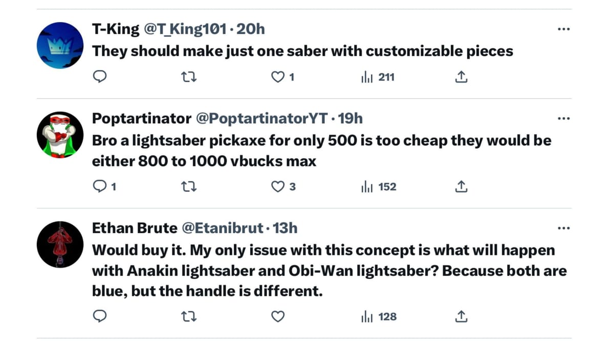 Concept artist creates Fortnite Lightsaber Pickaxes, community wants it ...