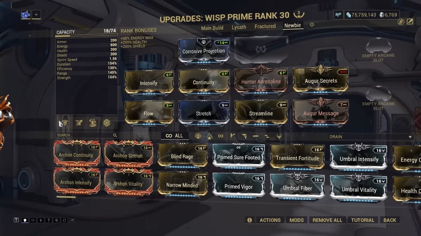 Warframe: Wisp build guide (mod setup and Helminth options)