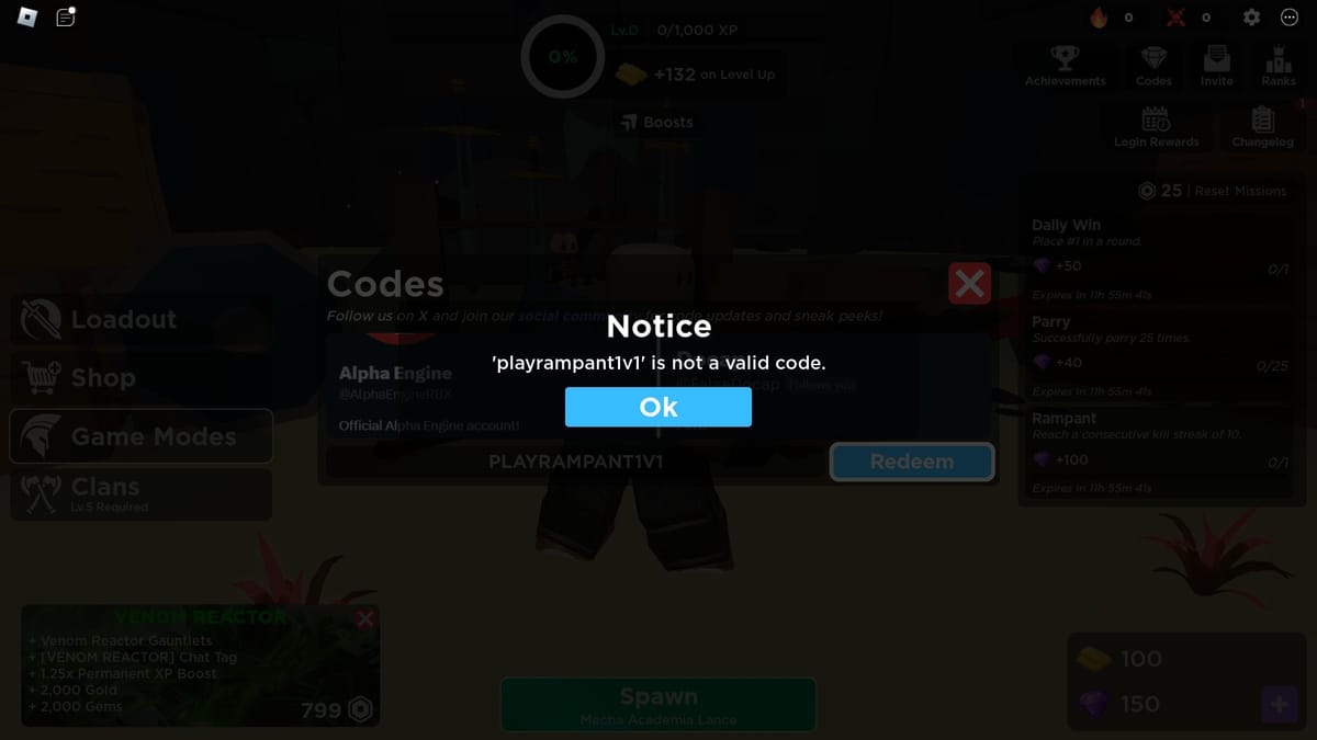 Rampant Blade Battleground Codes