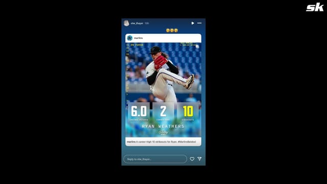Ryan Weathers' wife Thayer praises husband's stellar performance with ...