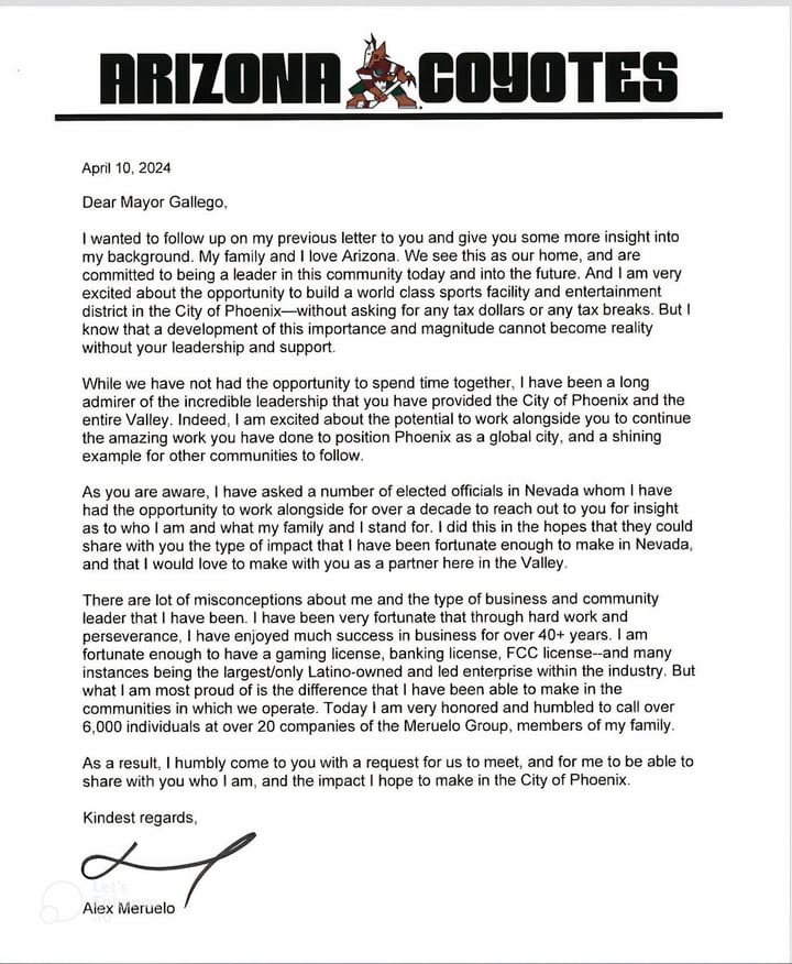 Arizona Coyotes owner to meet with Phoenix Mayor: Latest on Coyotes ...
