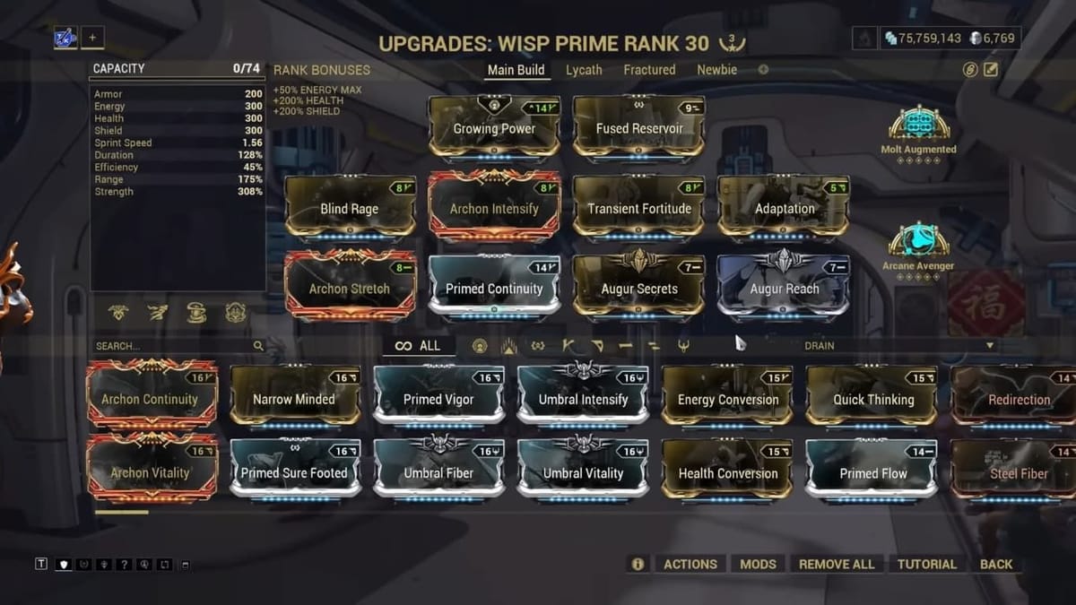 Warframe: Wisp build guide (mod setup and Helminth options)