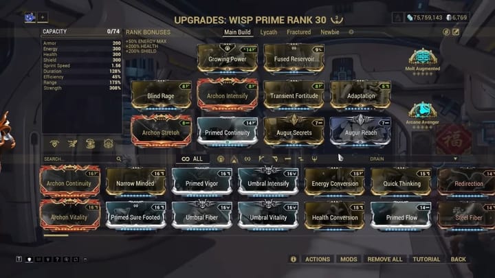 Warframe: Wisp build guide (mod setup and Helminth options)