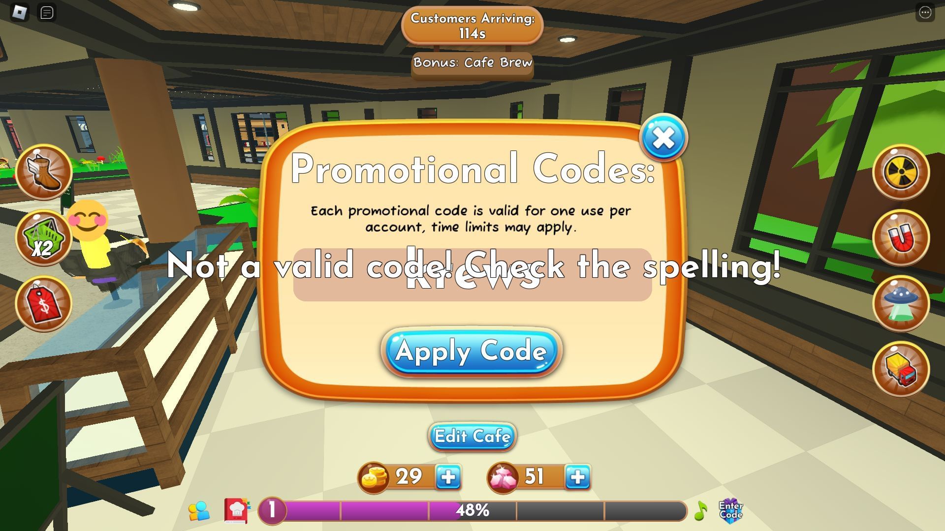 My Coffee Shop Codes