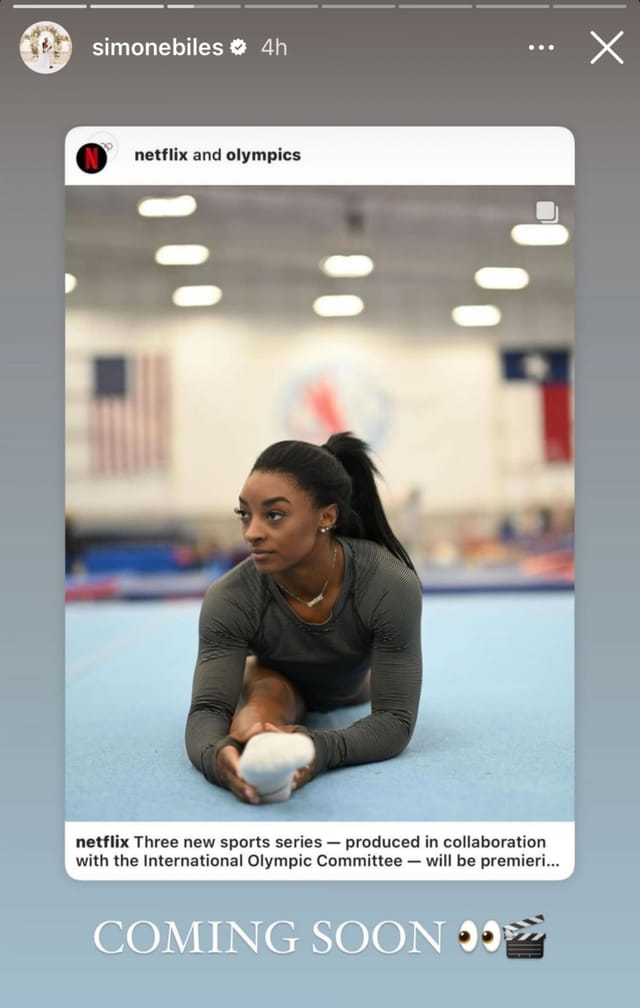 Simone Biles shares excitement for her Netflix documentary featuring ...