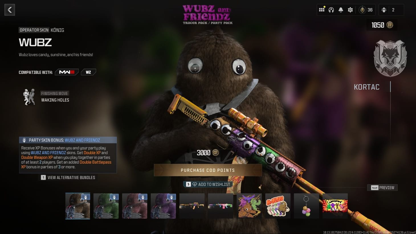 Wubz and Friendz Party Pack in MW3 and Warzone: Price, what's included ...
