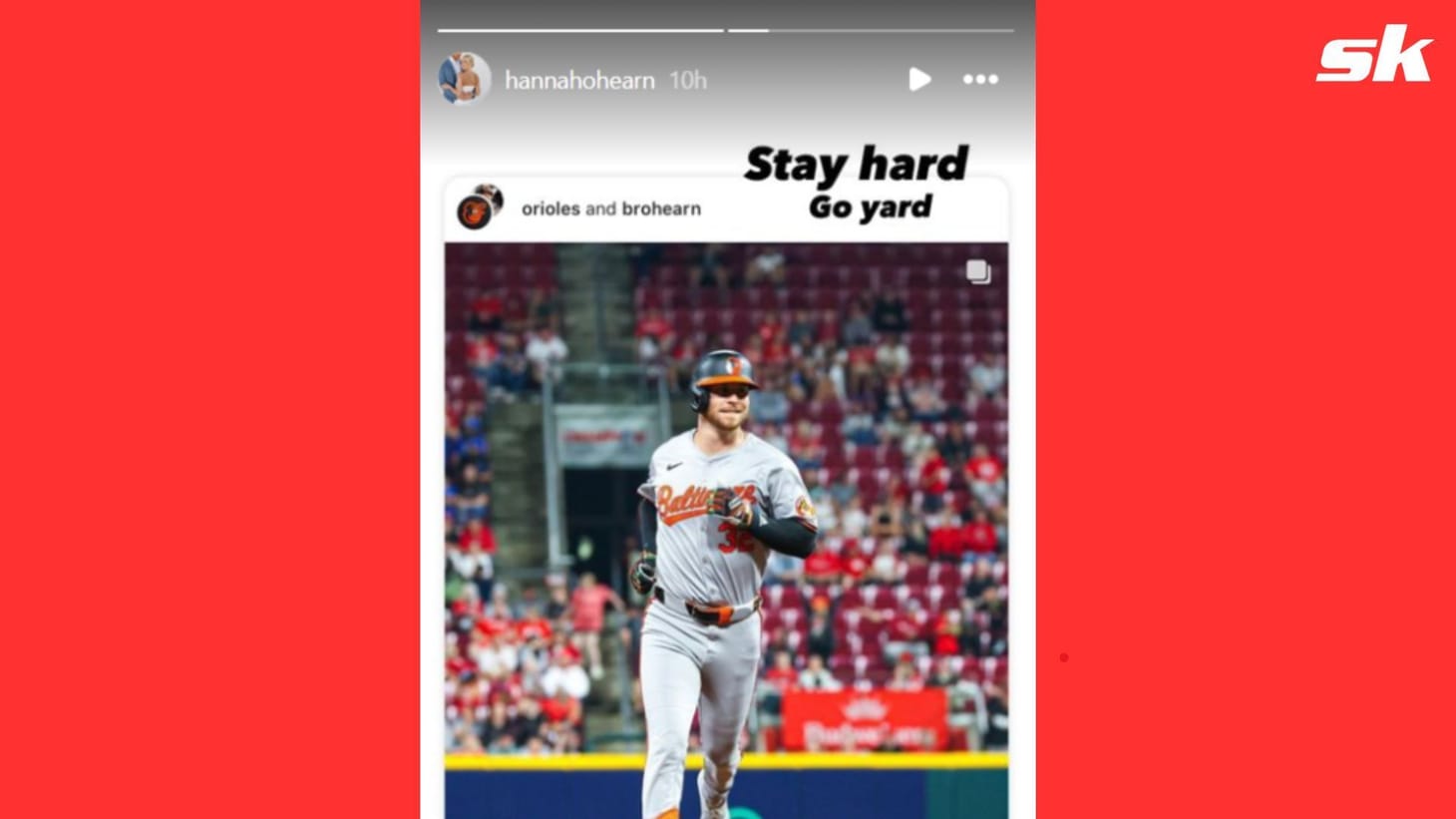 "Stay hard, go yard" - Ryan O'Hearn's wife Hannah celebrates as husband ...