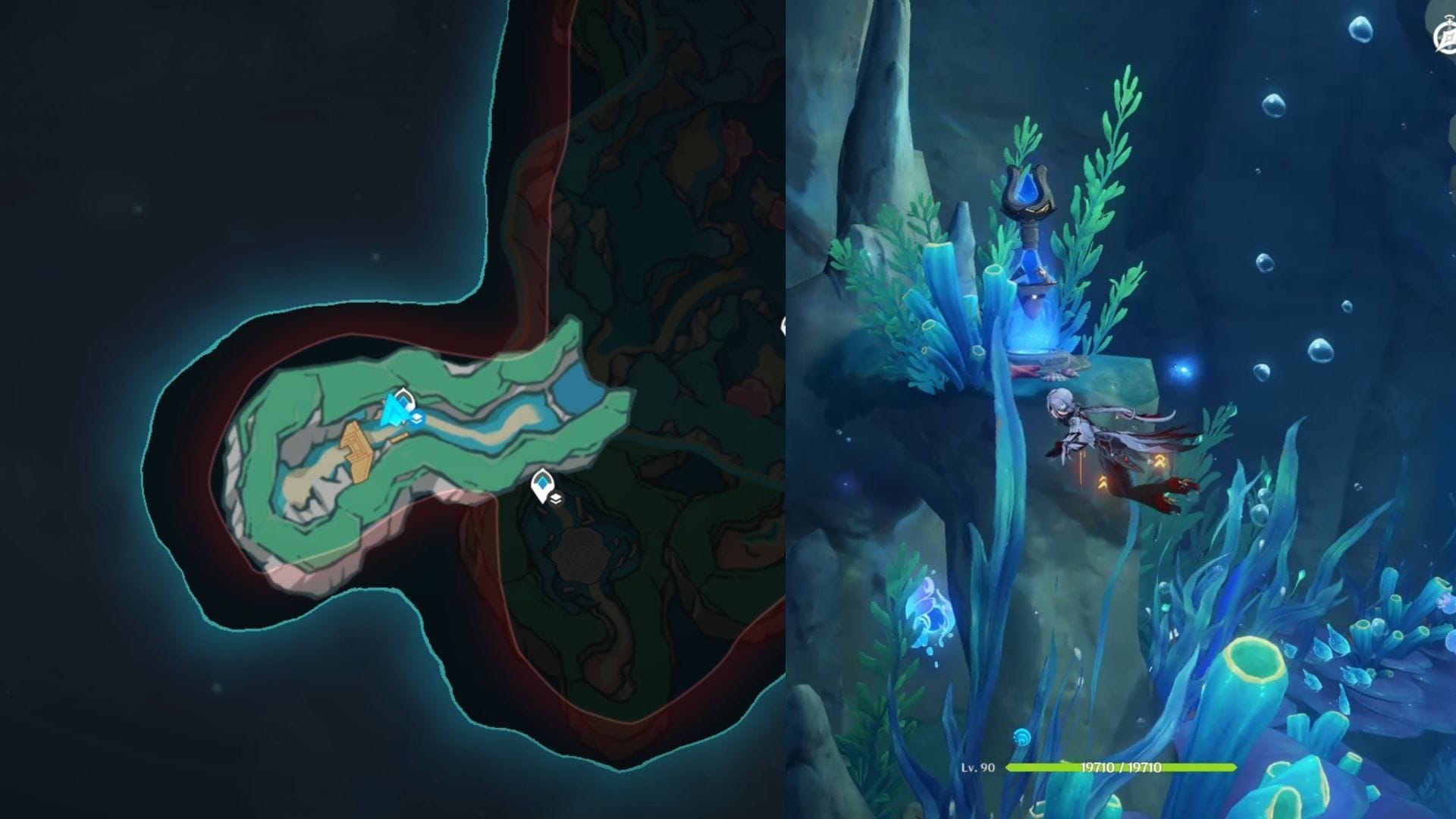 Genshin Impact Sea of Bygone Eras (west map) Hydroculus locations