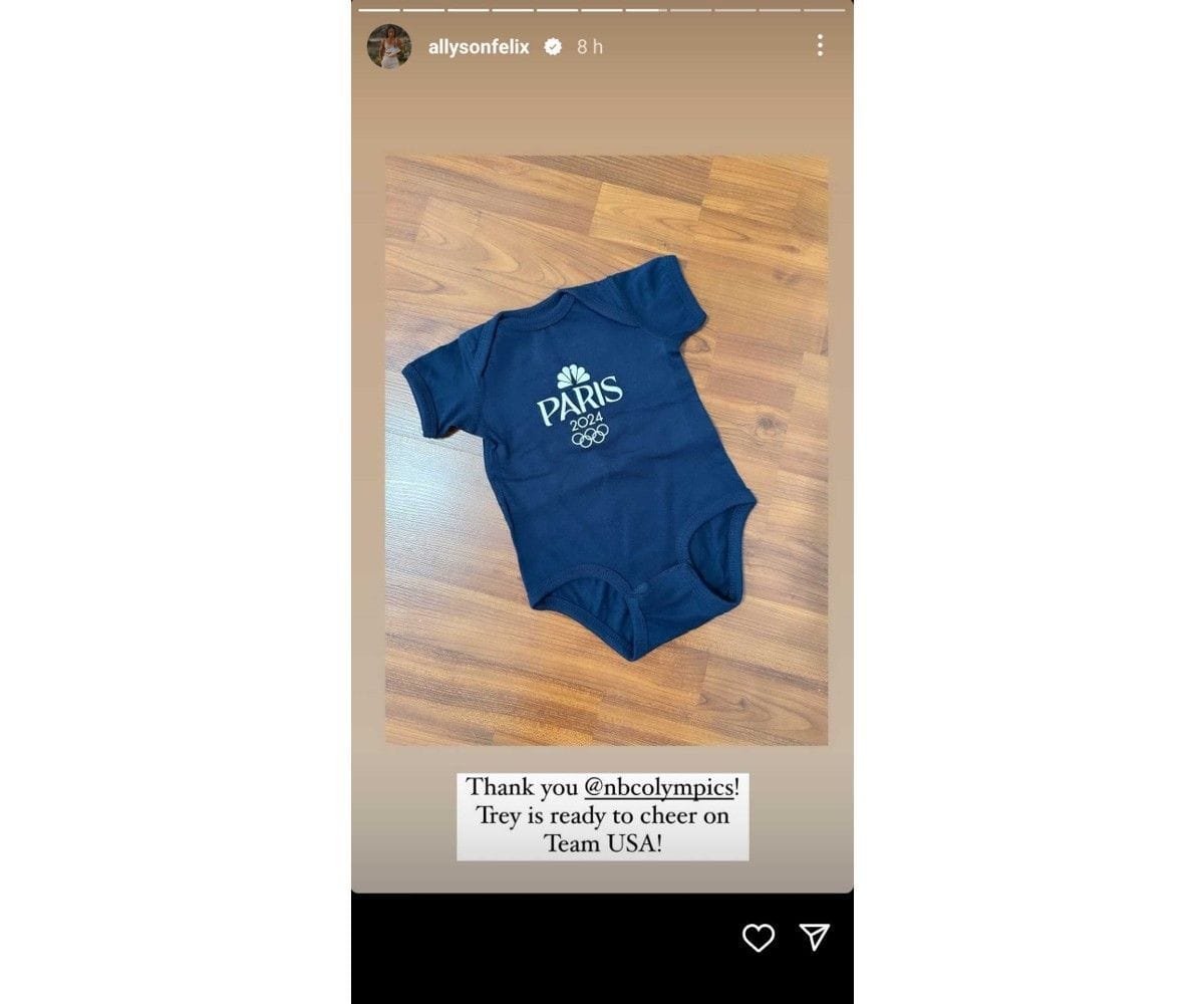 "Trey is ready to cheer" - Allyson Felix receives adorable Paris ...