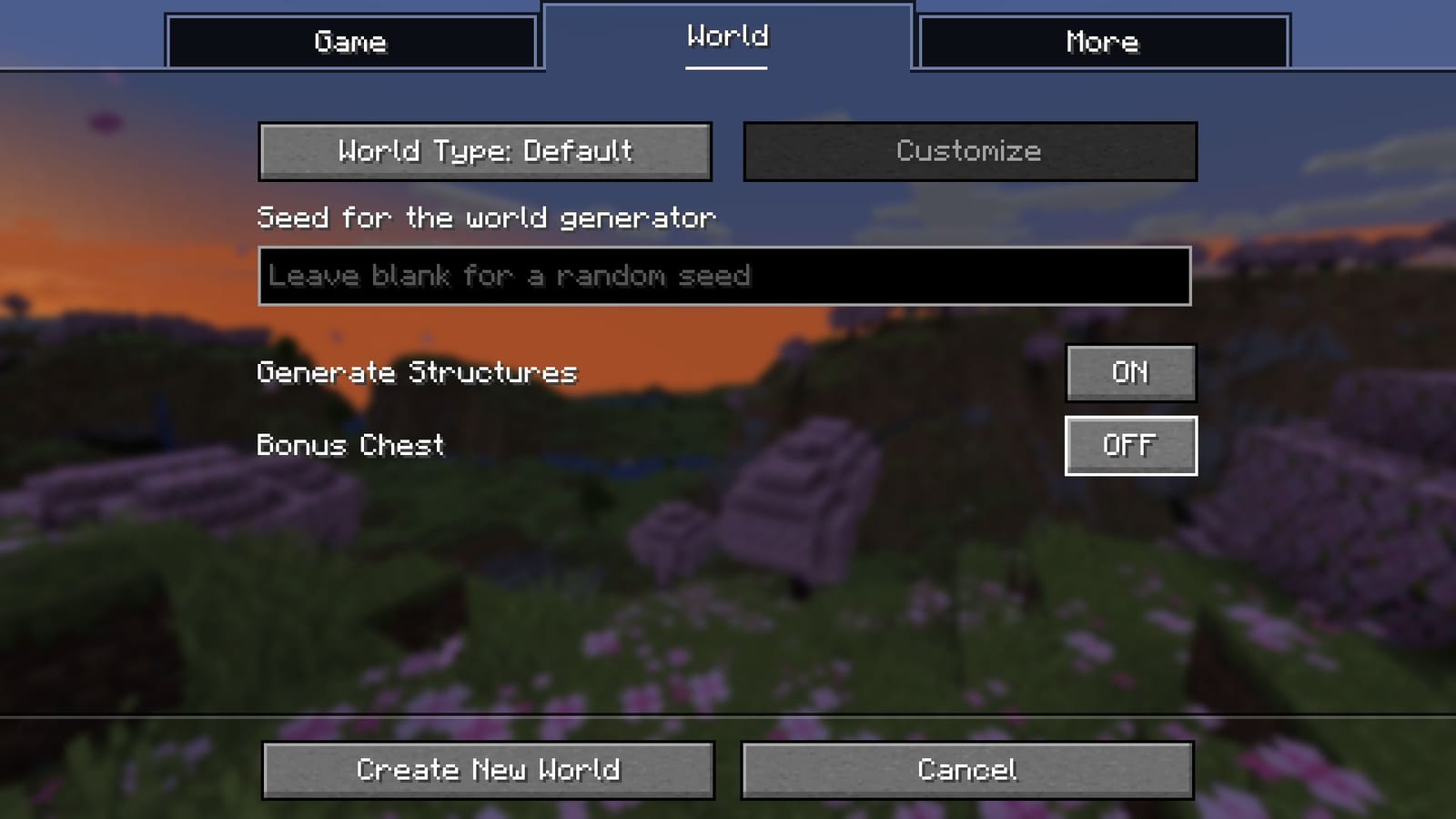 All Minecraft new world settings explained