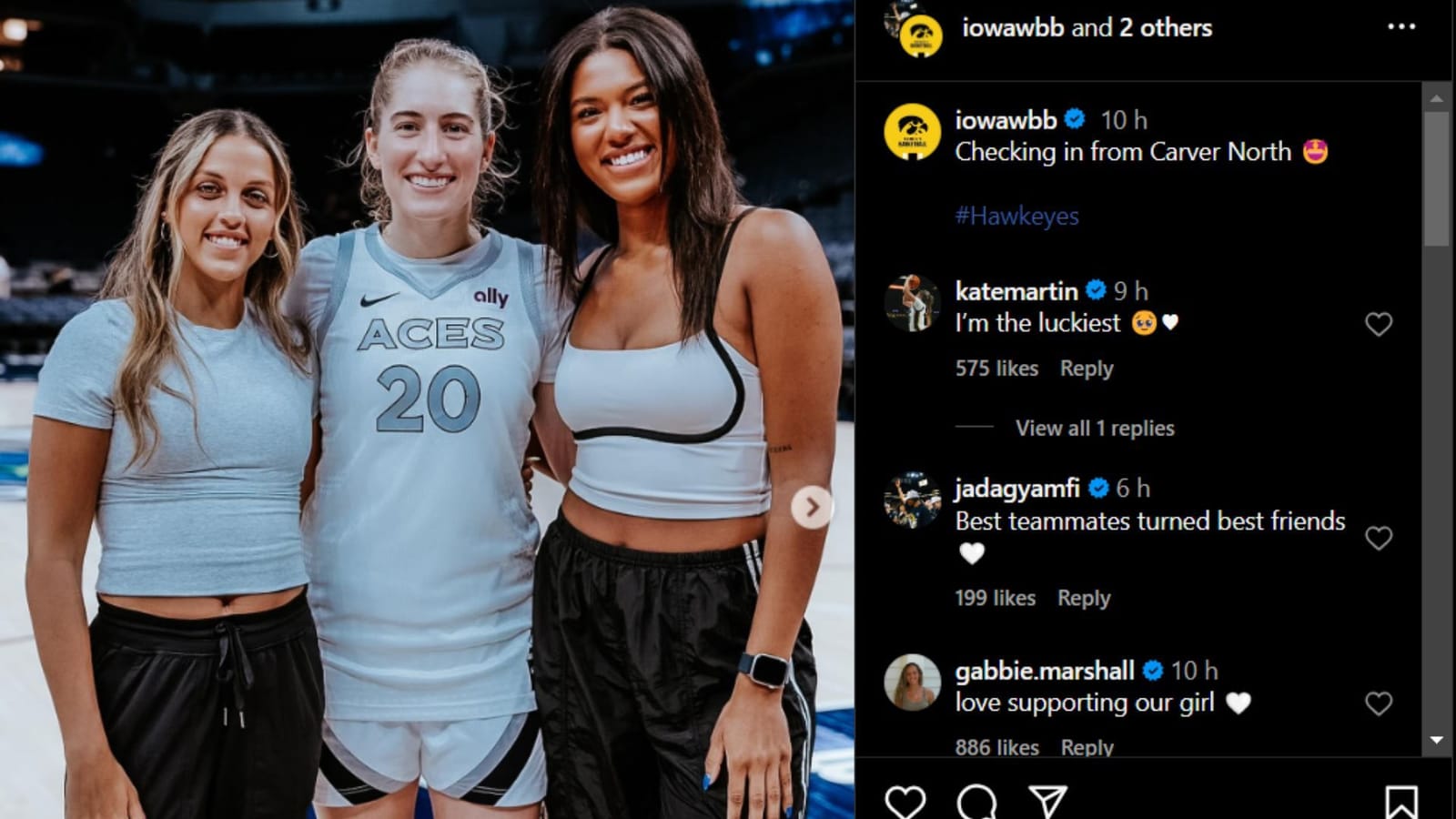Former Hawkeye Gabbie Marshall and Jada Gyamfi link up with Kate Martin ...