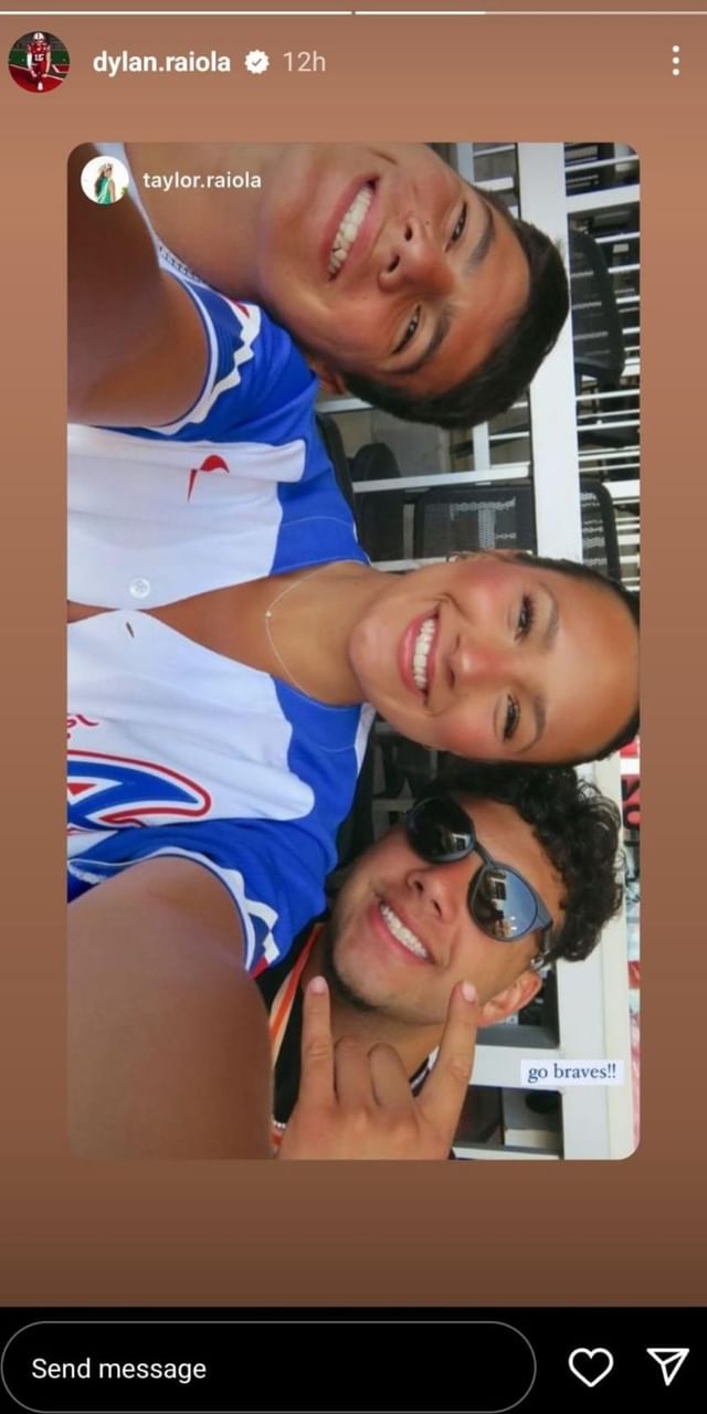 IN PHOTOS: Nebraska QB Dylan Raiola and sister Taylor mark their support for Atlanta Braves