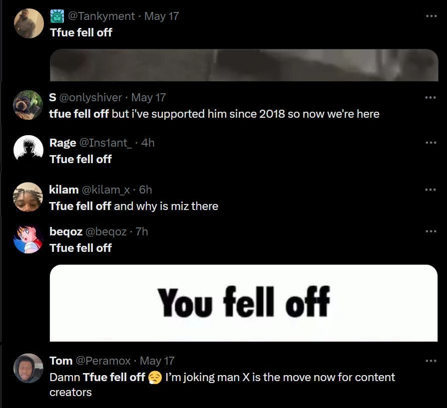"Tfue fell off": Fans react to veteran Fortnite streamer uploading his ...