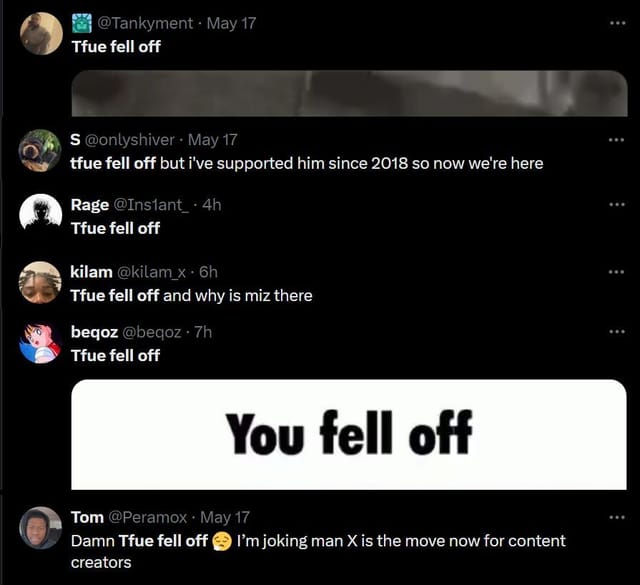 "Tfue fell off": Fans react to veteran Fortnite streamer uploading his ...