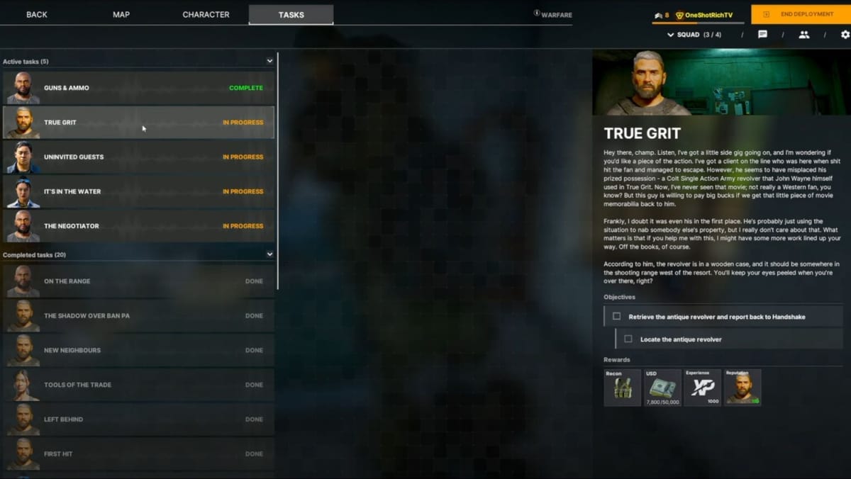 How to complete True Grit quest in Gray Zone Warfare