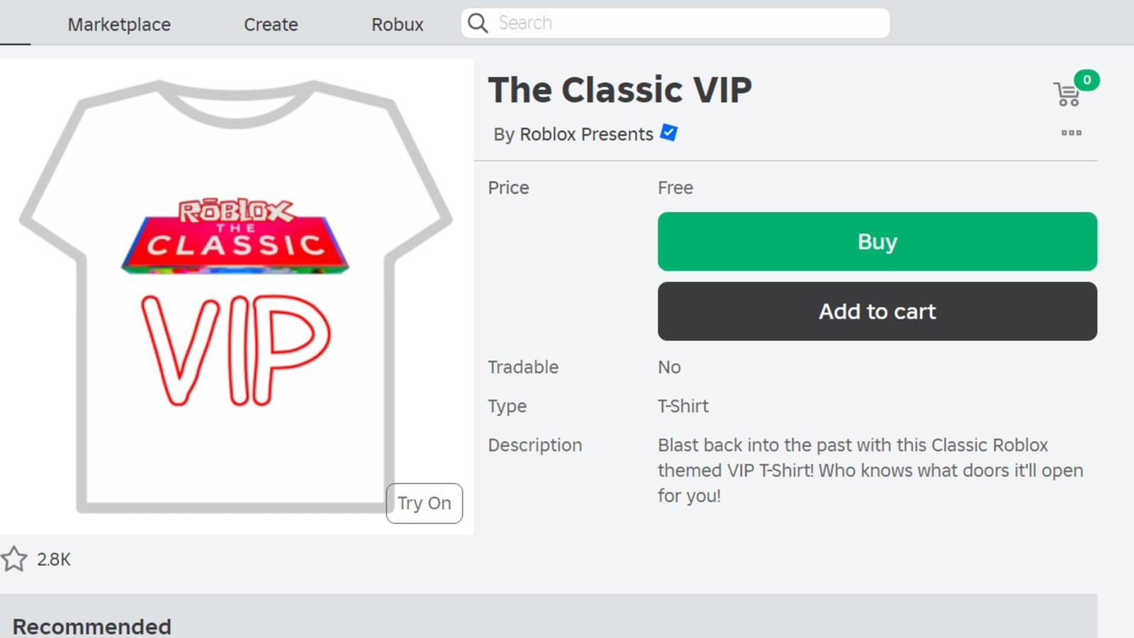 How to get The Classic VIP T-Shirt in Roblox
