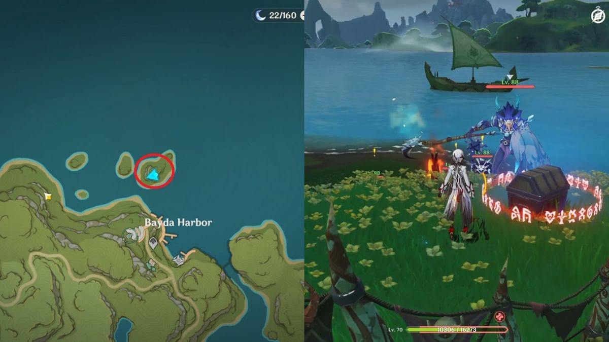 Genshin Impact Bayda Harbor chest locations and explorable items